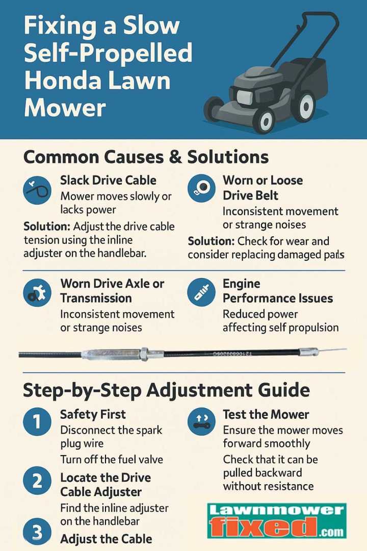 Honda Lawn Mower Self Propelled Slow -Solved! | Lawnmowerfixed